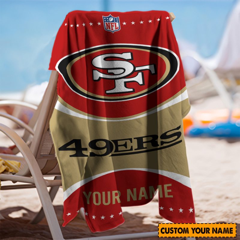 NFL San Francisco 49ers Custom Name Gift For Fans Beach Towel